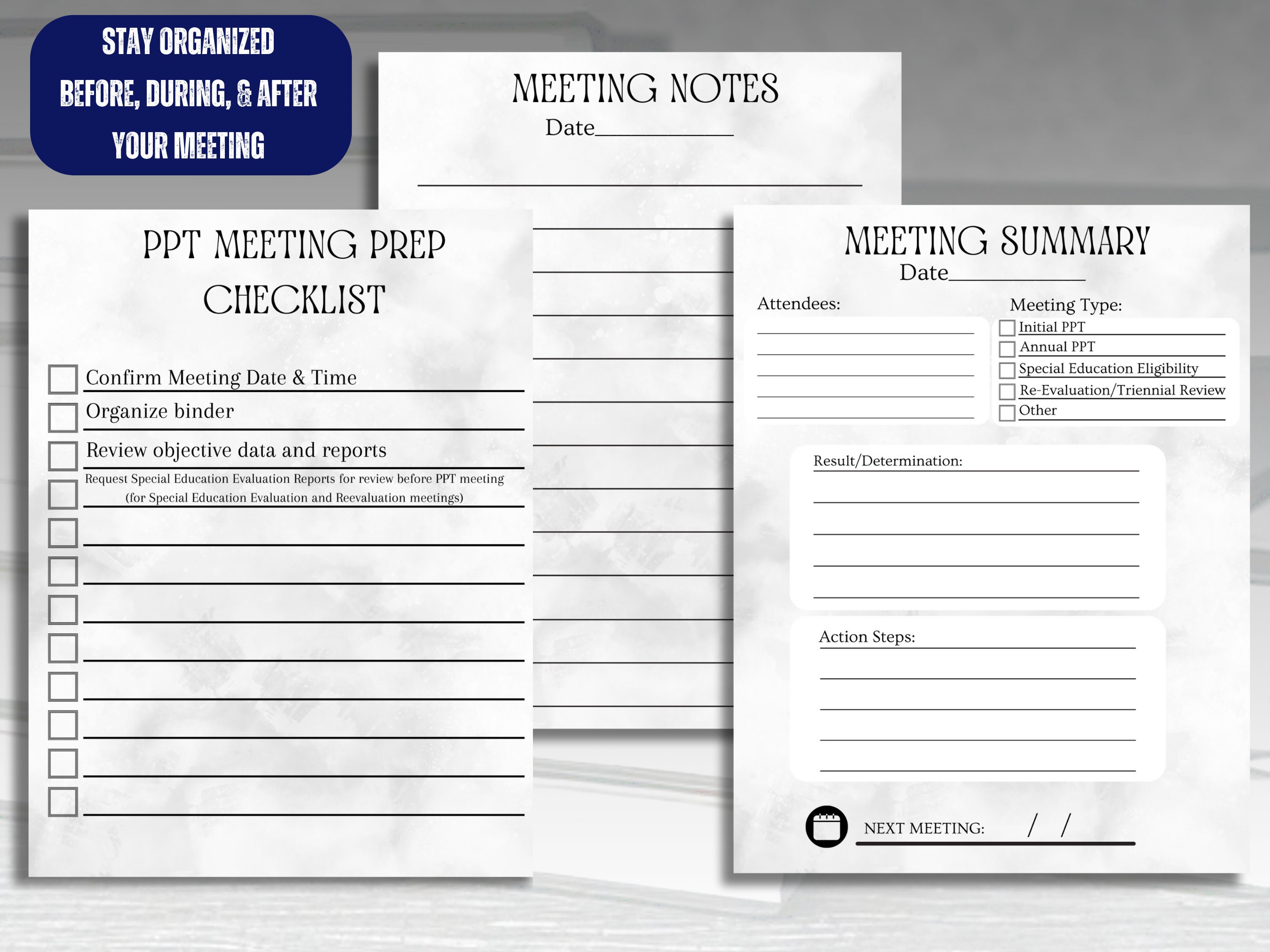 IEP Parent Organizer Black & White - Etsy