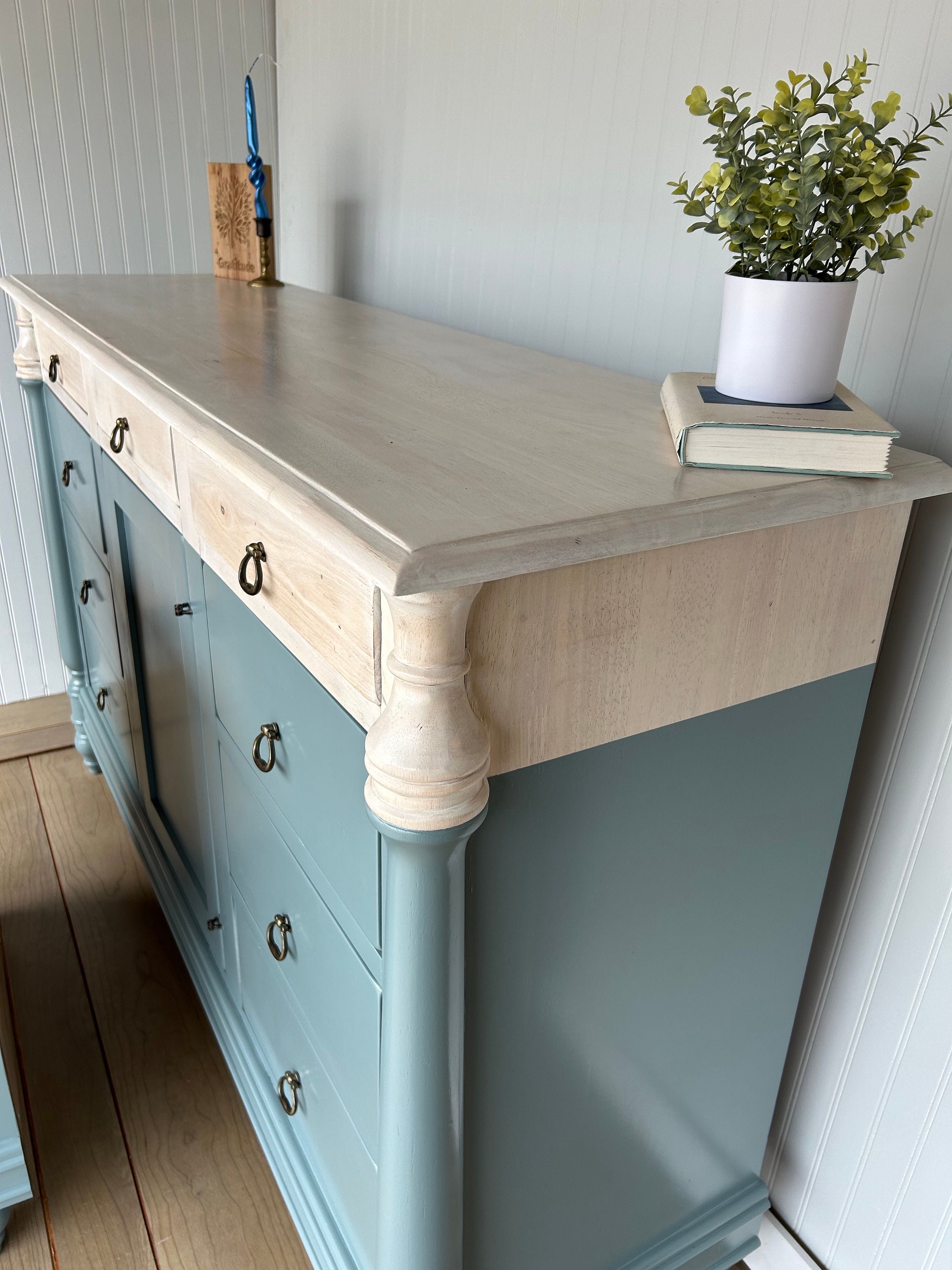 Refinished Teal Bedroom Set, Buffet Set With Nightstand - Etsy