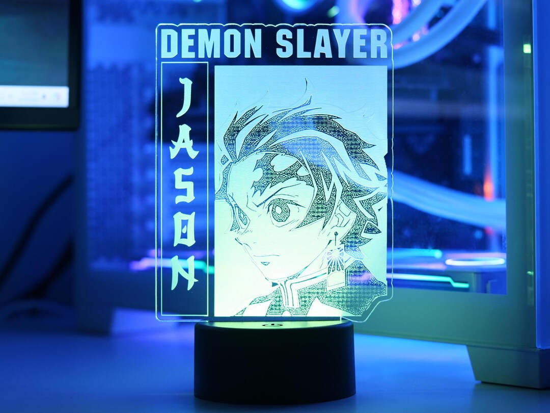 Demon Slayer Tanjiro Night Light Anime Custom Name Demon Slayer Led ...
