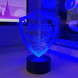 Zelda Night Light Personalized Zelda Shield Legend of Zelda Led Lamp ...