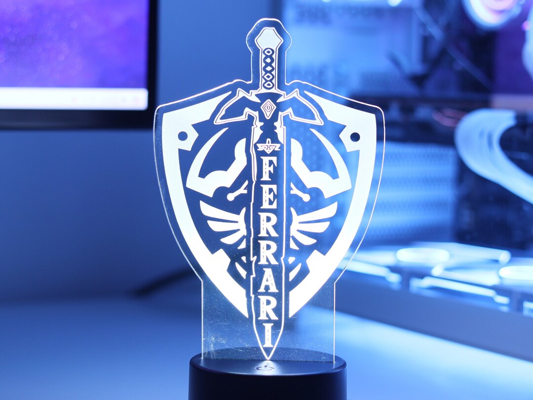 Legend of Zelda Night Light Lamp Master Sword Hylian Shield Display ...
