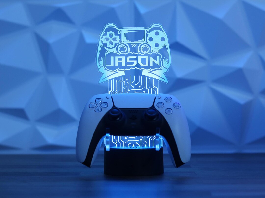 Gaming Controller Stand Customizable Led Light Custom Name Game ...