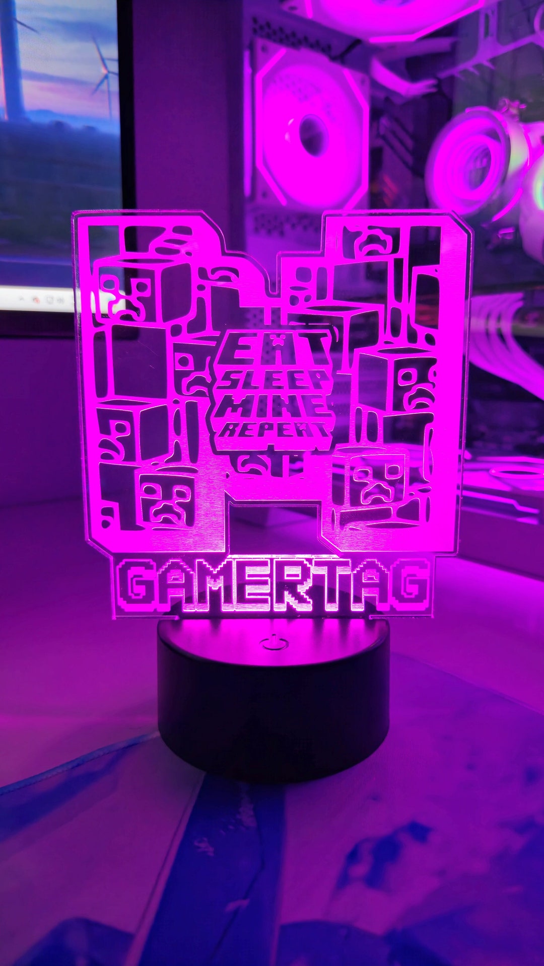 Minecraft Led Light Custom Gamertag 3D Personalized Acrylic Night Light ...