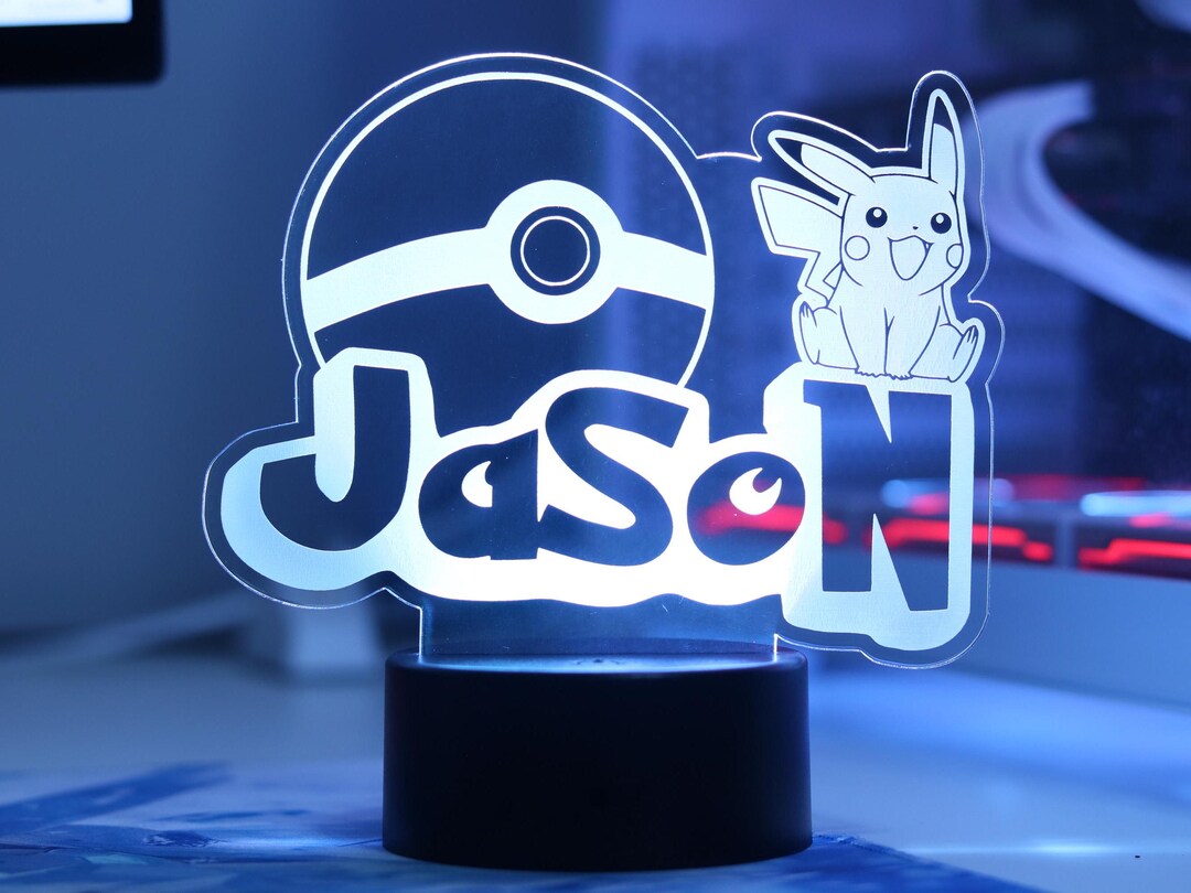 Pokemon Pikachu Led Light Custom Pokemon Name Acrylic Night Lamp ...