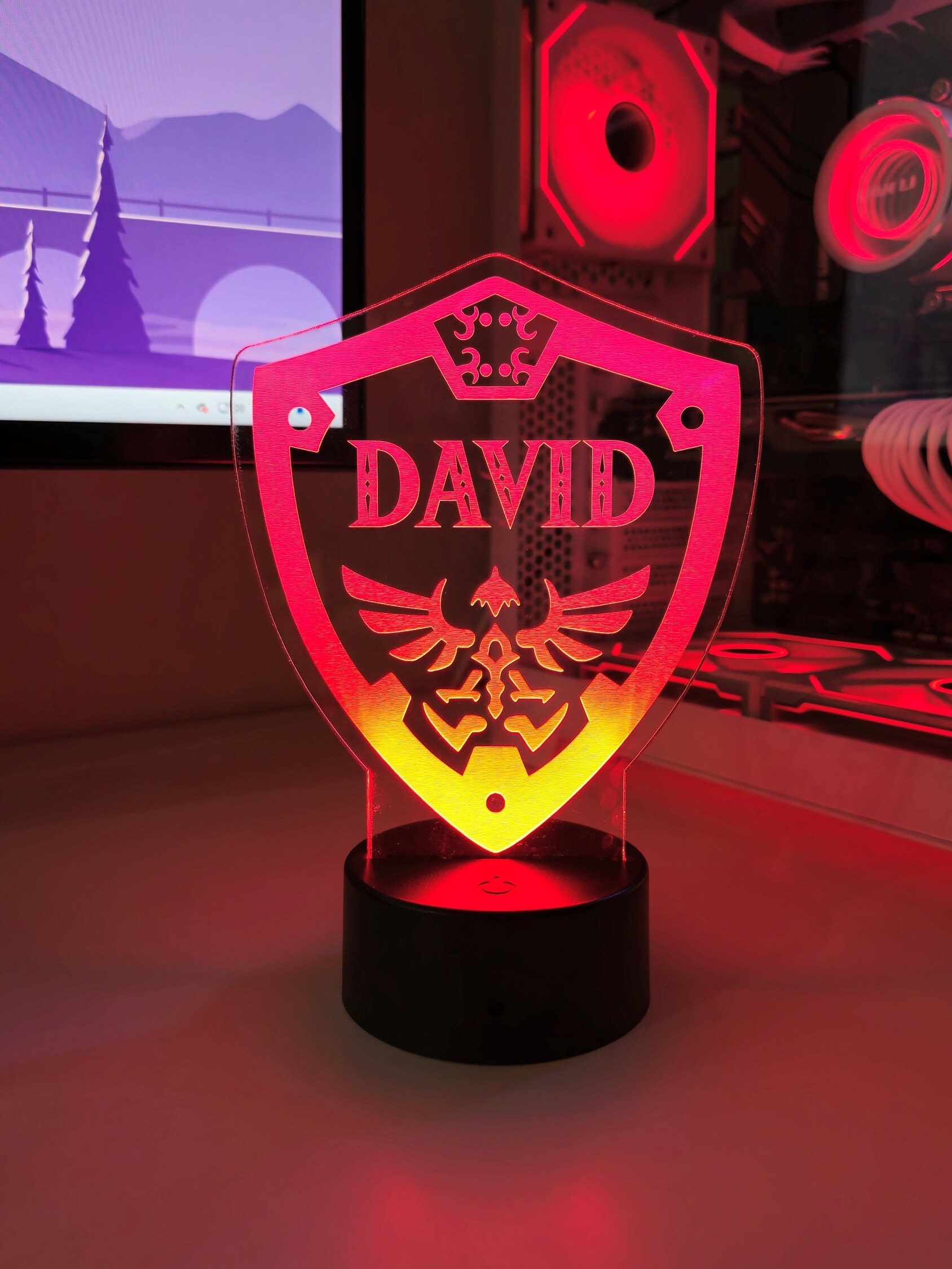 Zelda Night Light Personalized Zelda Shield Legend of Zelda Led Lamp ...