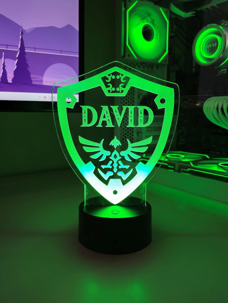 Zelda Night Light Personalized Zelda Shield Legend of Zelda Led Lamp ...