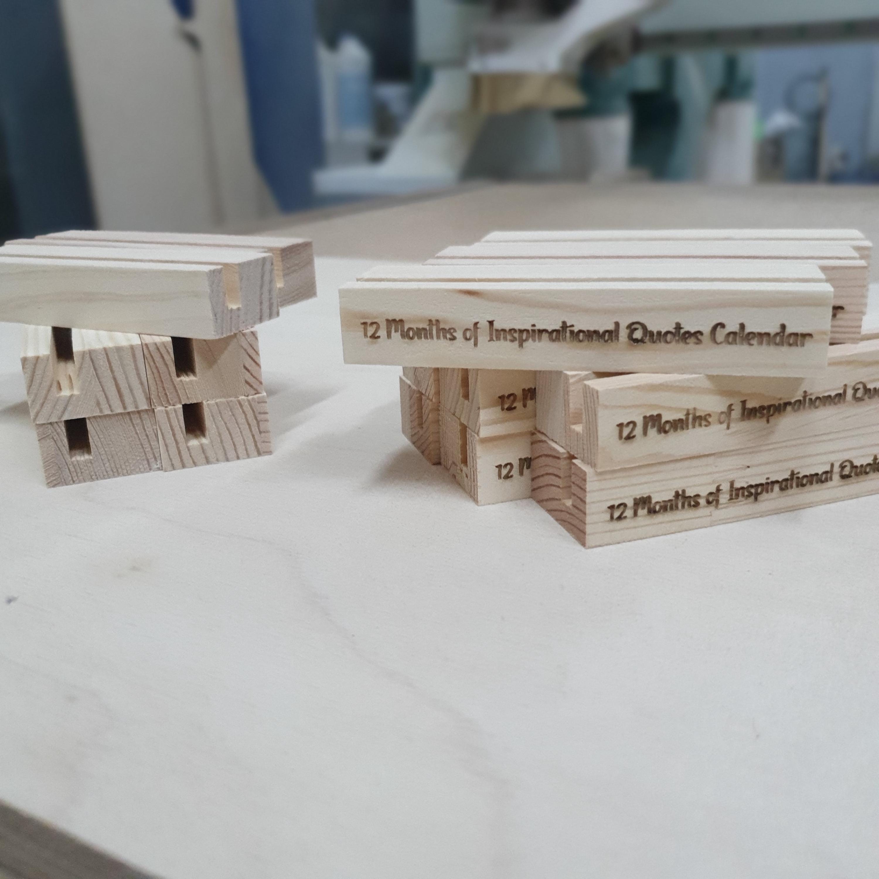 Personalized Pine Wood Calendar Stand: Minimalist Desk Decor - Etsy