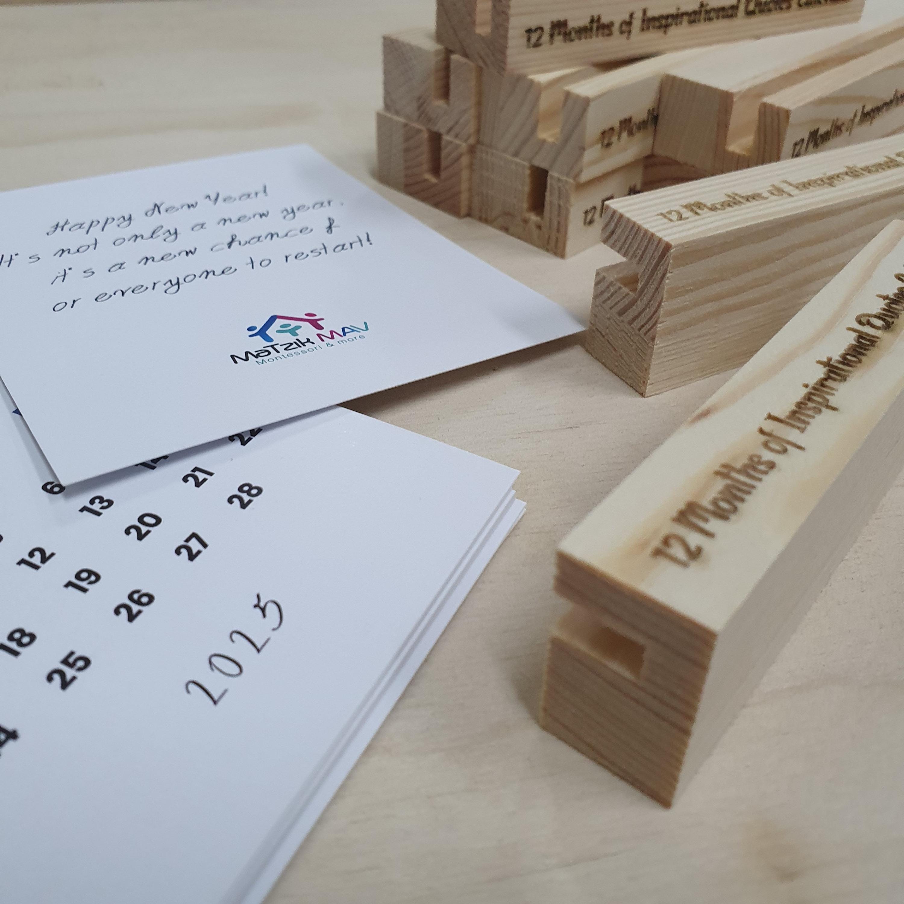 Personalized Pine Wood Calendar Stand: Minimalist Desk Decor - Etsy