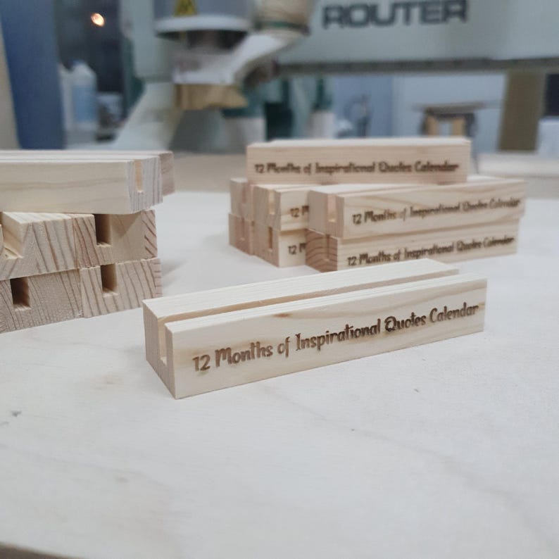 Personalized Wooden Calendar Stand, Pine Wood Tabletop Base, Unique ...