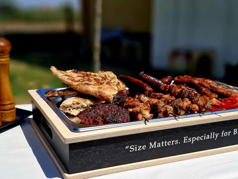 XXL BBQ Serving Tray With Lid: Handmade Rustic Grill Master Couchbar - Etsy