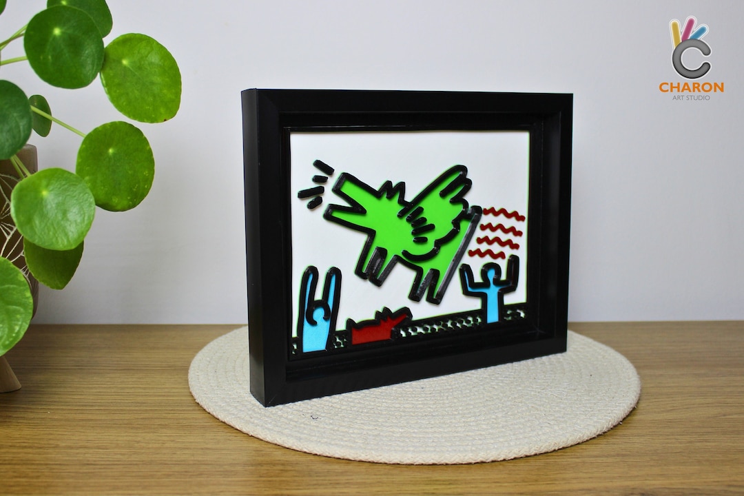 Keith Haring Flying Dog Art: 3D Printed Home Decor - Etsy UK