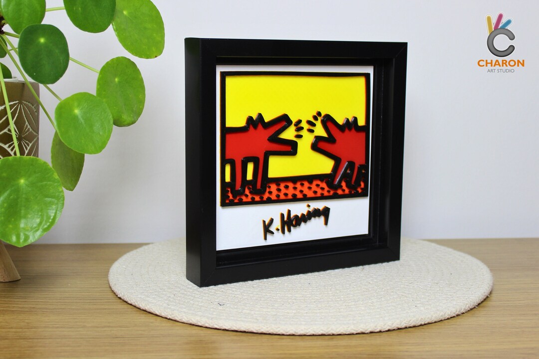 Keith Haring Two Dogs Art: 3D Printed Decor - Etsy UK
