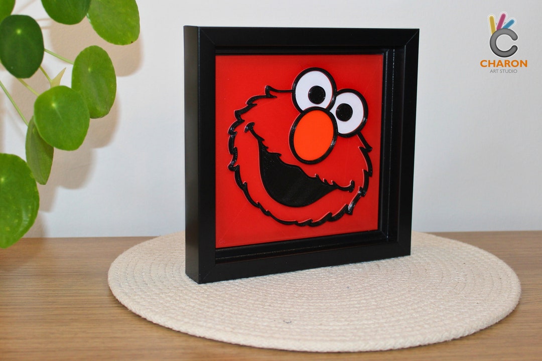 3D Printed Elmo Wall Art, Children's Room Wall Decor, Kids Room Decor ...