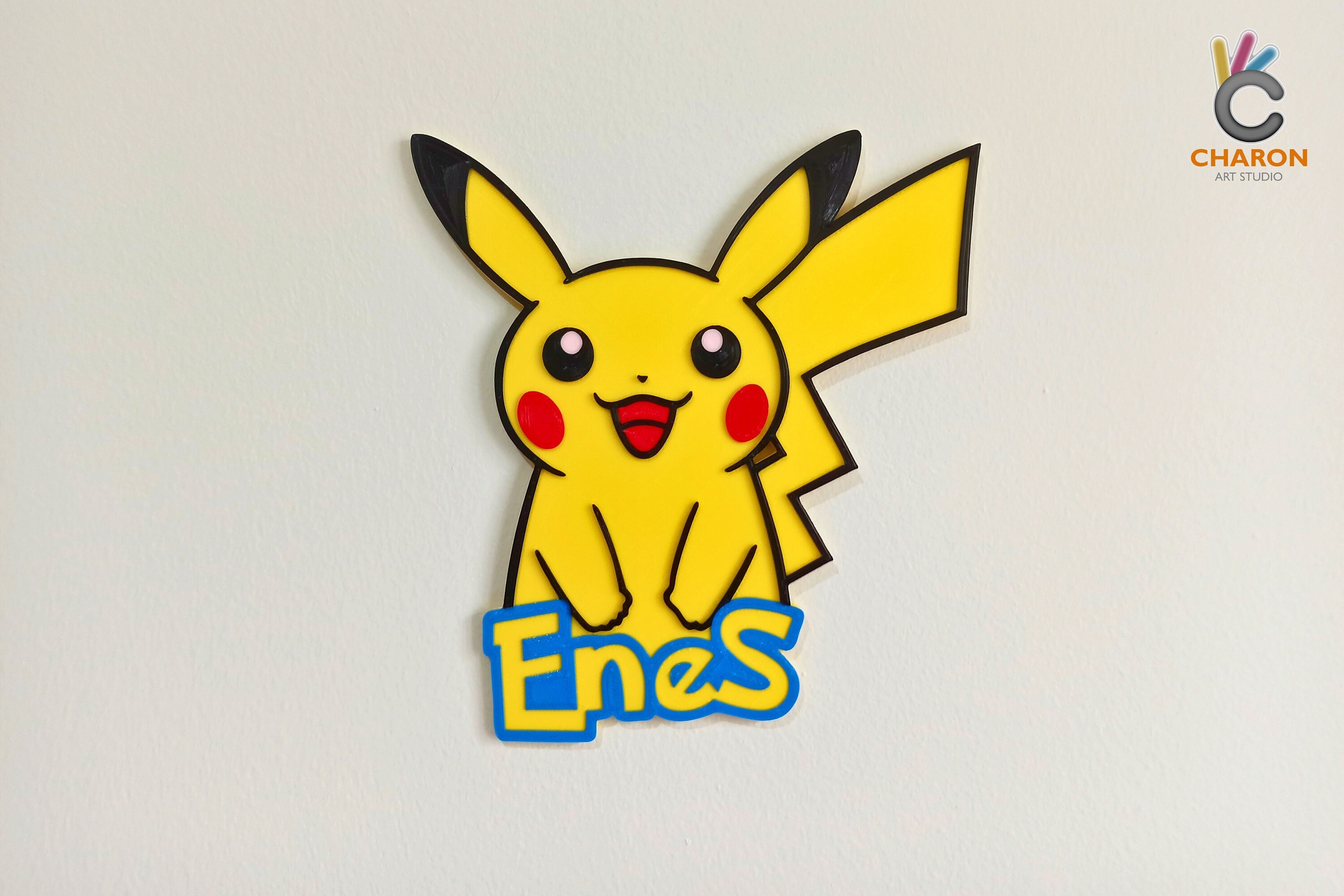 Pikachu Personalized Name Sign: 3D Cartoon Door Decor - Etsy