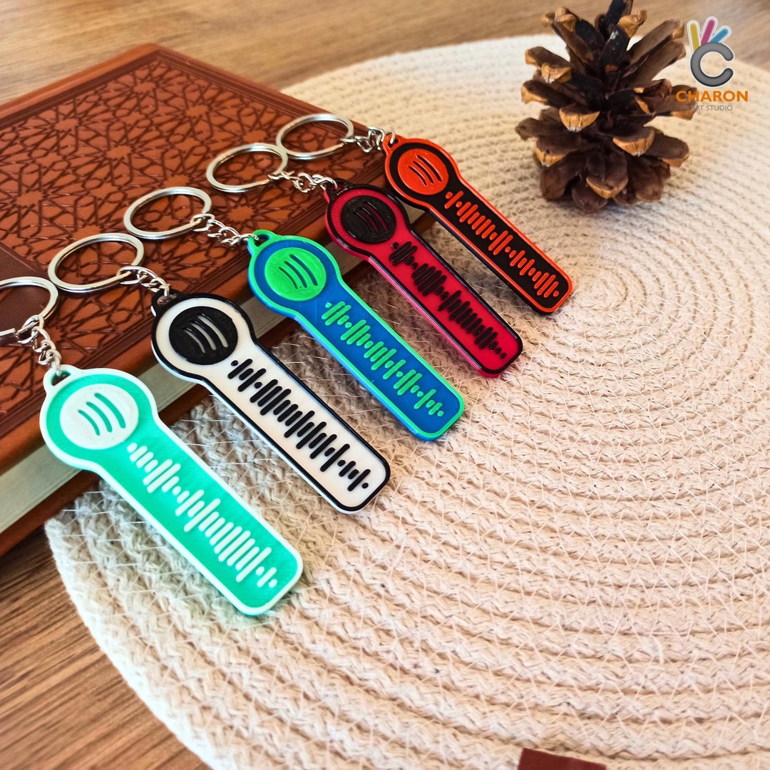 5 Pcs Personalized Spotify Code Keychain, Spotify Code Keyring ...