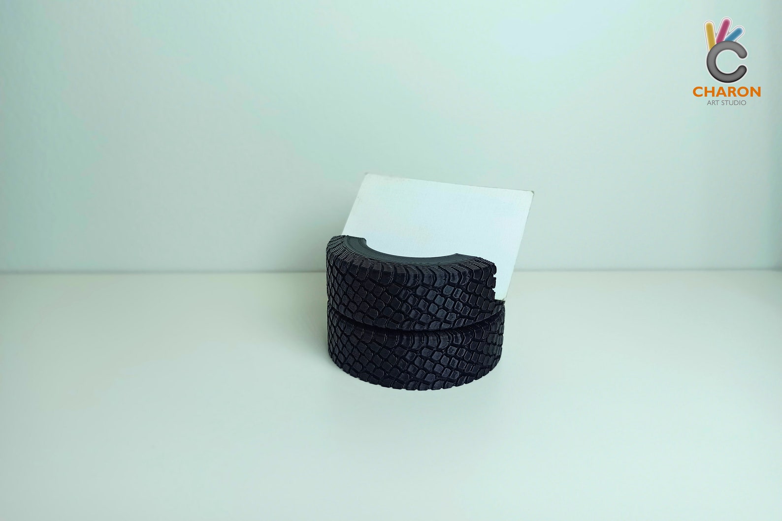 Tire Business Card Holder | Car Theme Desktop Accessory | 3D Printed ...