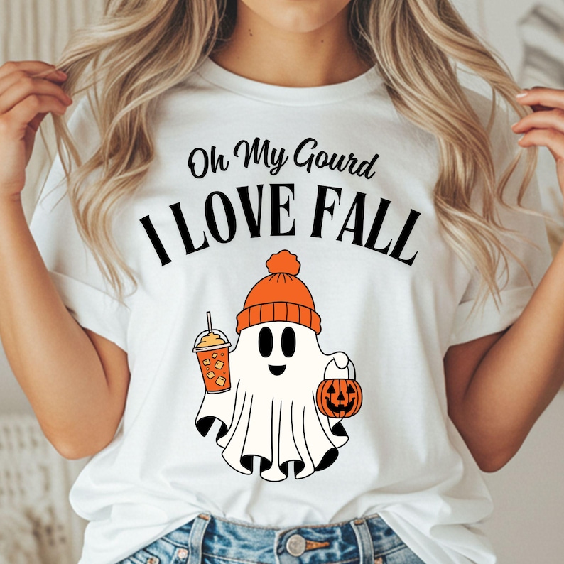 Cute Ghost Png, Preppy Ghost Png, Oh My Gourd I Love Fall, Preppy ...