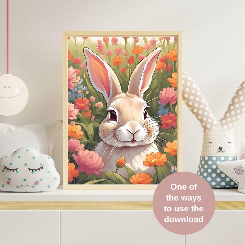 Watercolor Bunny Clipart, Easter Kids Room Art (digital Download) - Etsy