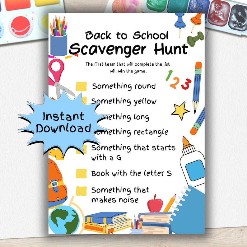 Back to School Scavenger Hunt: Classroom I Spy Game (printable PDF) - Etsy