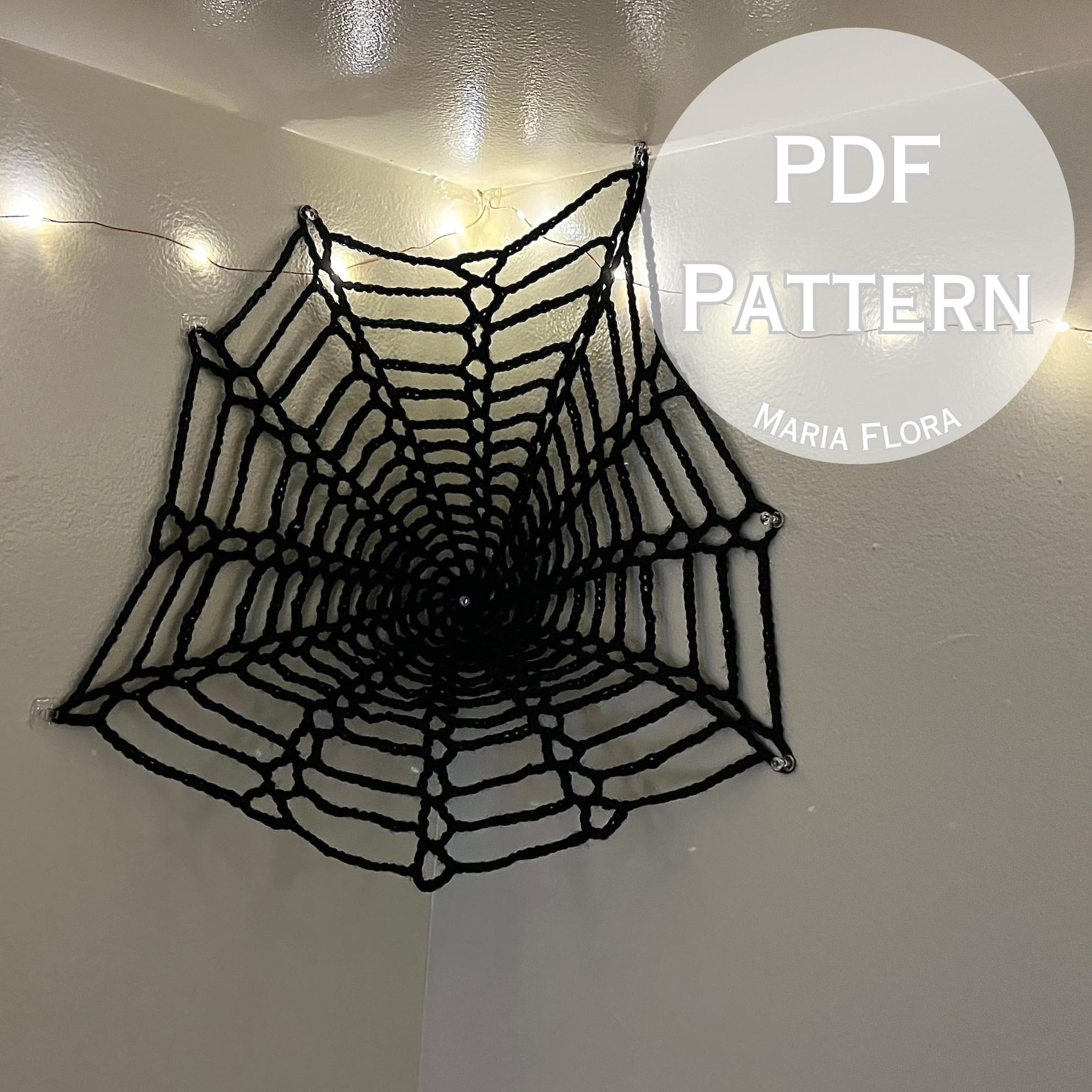Spider Web Crochet PDF PATTERN, Easy Halloween Holiday Decoration Knit ...