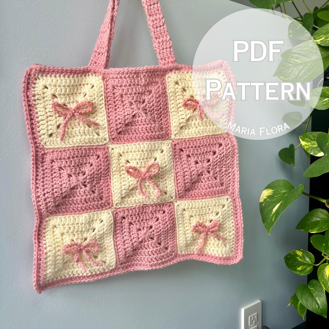 Pink Cutie Tote Bag PDF PATTERN, Cute Kawaii Aesthetic Purse, Download ...