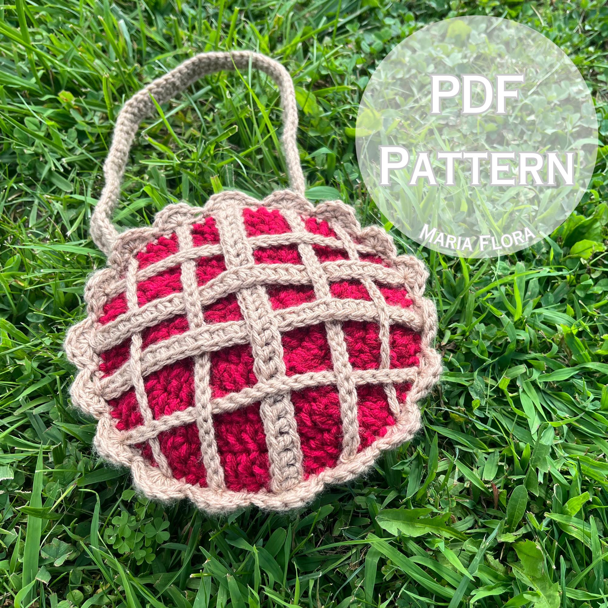 Cherry Pie Bag PDF PATTERN, Fruit Crochet Tote Bag, Easy Knitted Purse ...