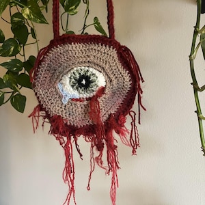 Weeping Eye Bag PDF PATTERN, Crochet Grunge, Emo Purse, Halloween Tote ...