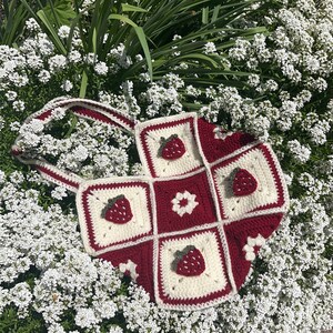Strawberry Tote Bag PDF PATTERN, Crochet Fruit, Red Crochet Bag, Mother ...