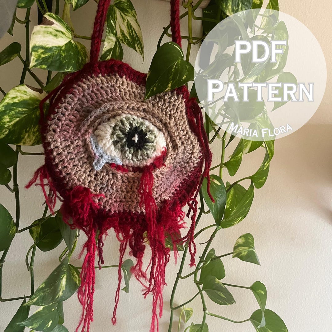 Weeping Eye Bag PDF PATTERN, Crochet Grunge, Emo Purse, Halloween Tote ...