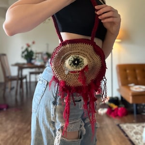 Weeping Eye Bag PDF PATTERN, Crochet Grunge, Emo Purse, Halloween Tote ...