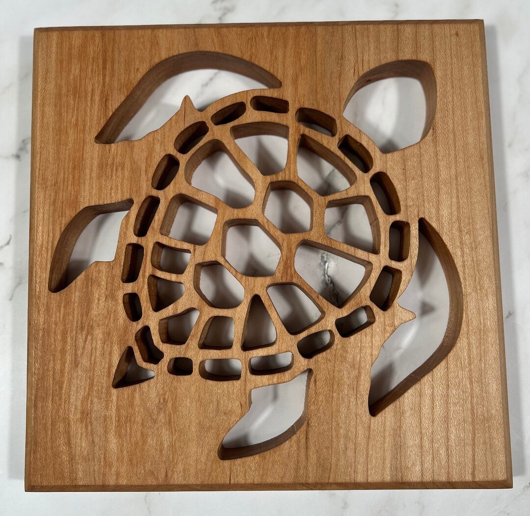 Carved Wood Turtle Trivet, Modern Hot Pad, Kitchen Accessory - Etsy