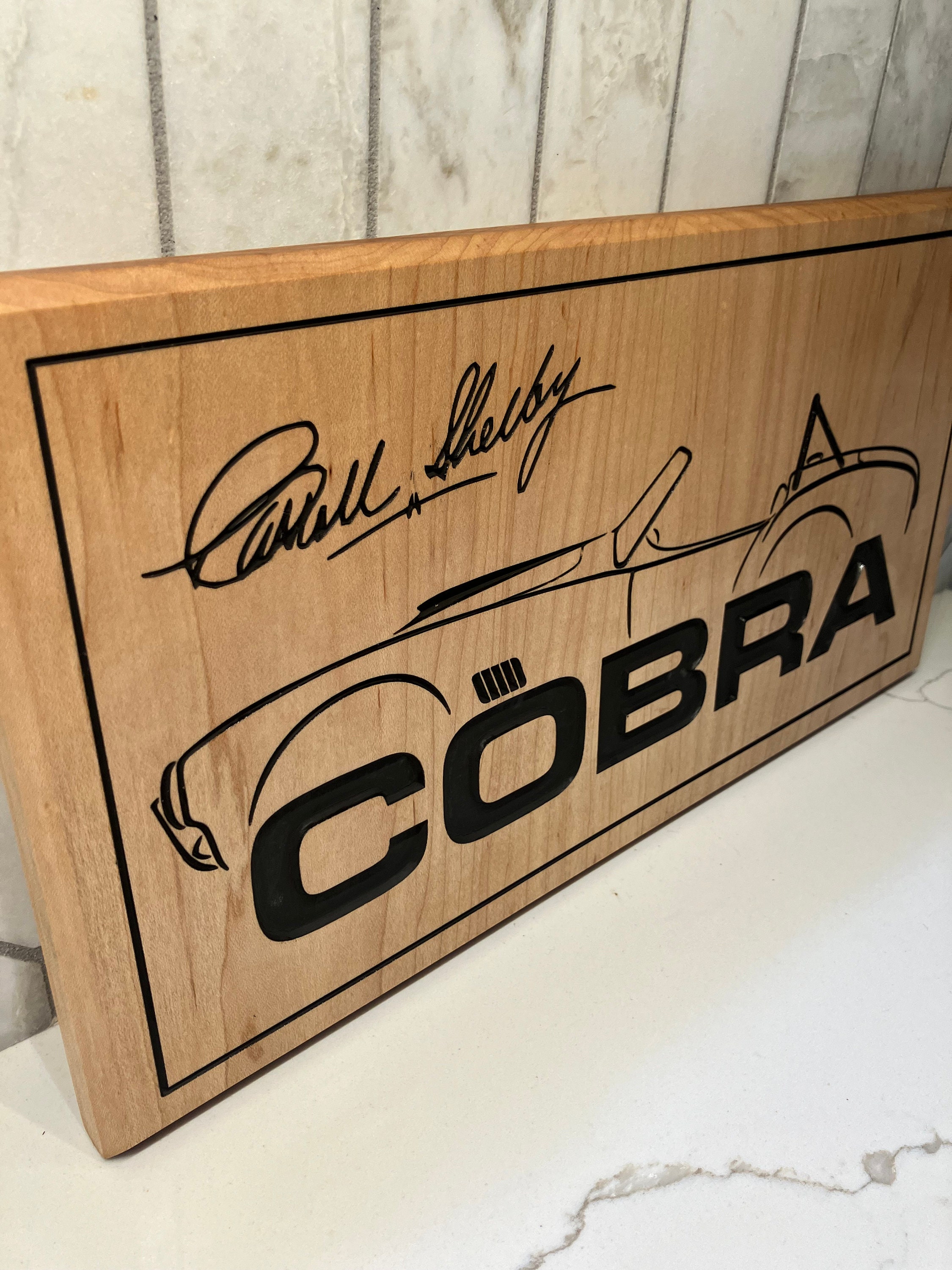 Shelby Cobra, Carroll Shelby, Car Sign, Carved Wooden Car Sign, Wall ...