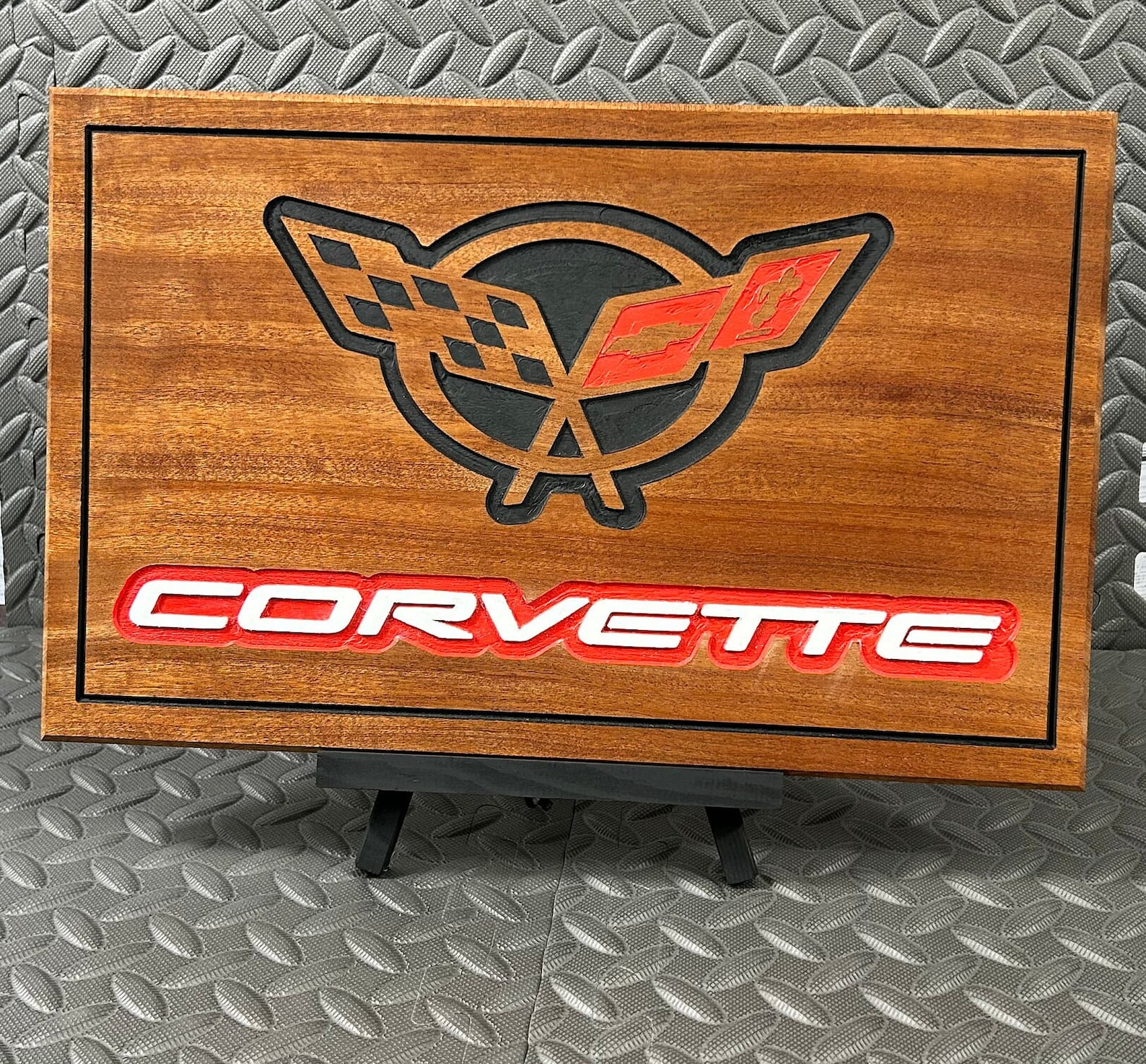 Corvette Sign Car Enthusiast C5 Corvette Badge Wall Art Man Cave Sign ...