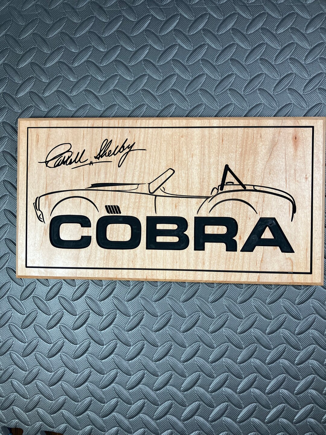 Shelby Cobra, Carroll Shelby, Car Sign, Carved Wooden Car Sign, Wall ...