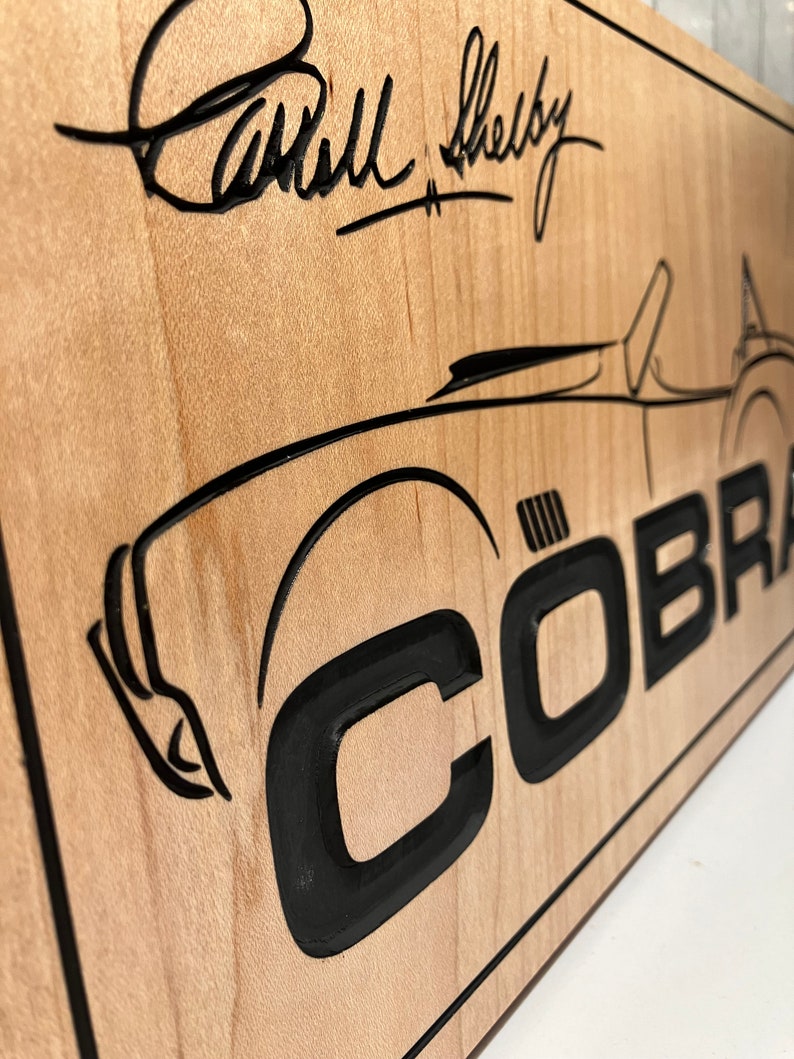 Shelby Cobra, Carroll Shelby, Car Sign, Carved Wooden Car Sign, Wall ...