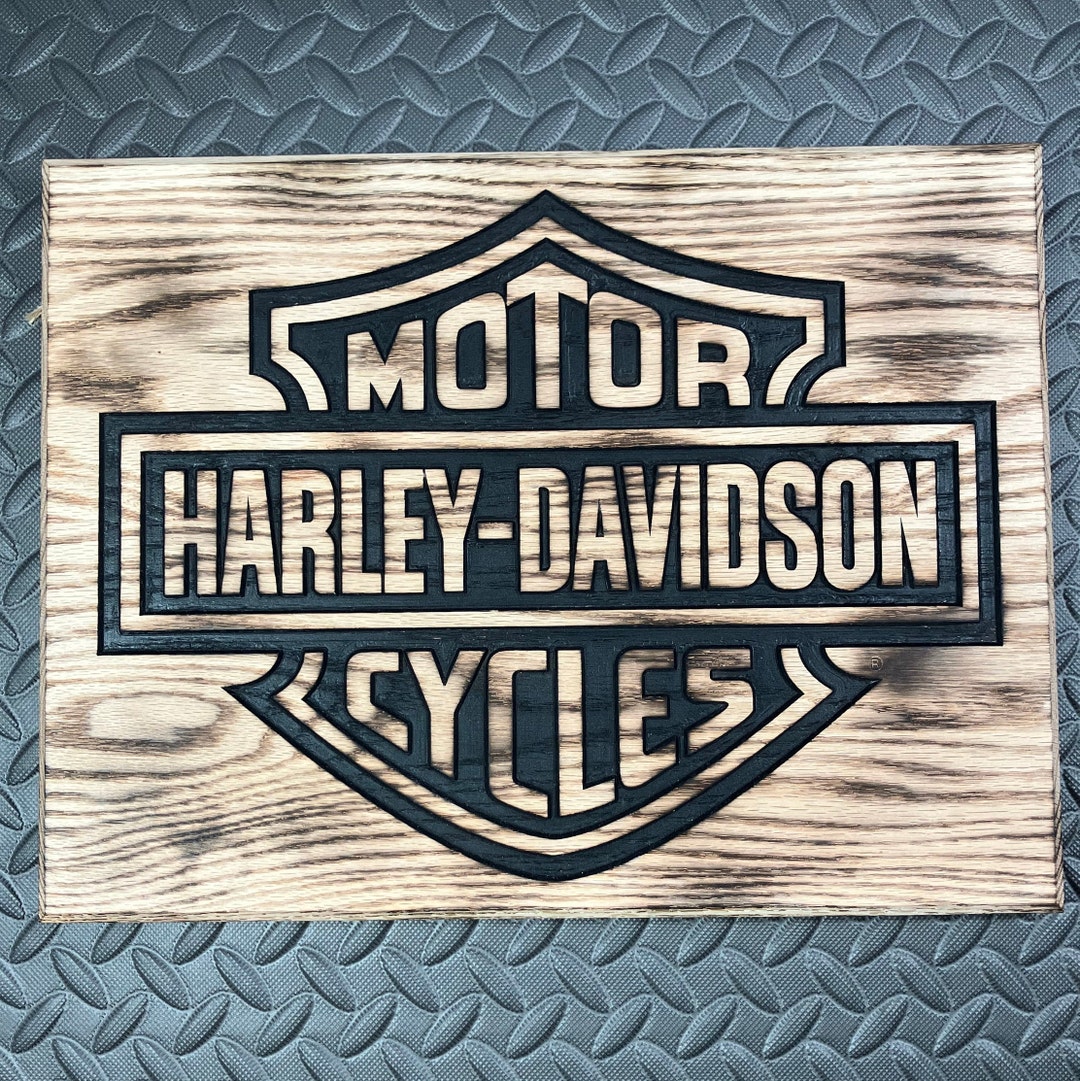 Harley Davidson Plaque, Motorcycles, Harley Sign, HD Wood Sign, Garage ...
