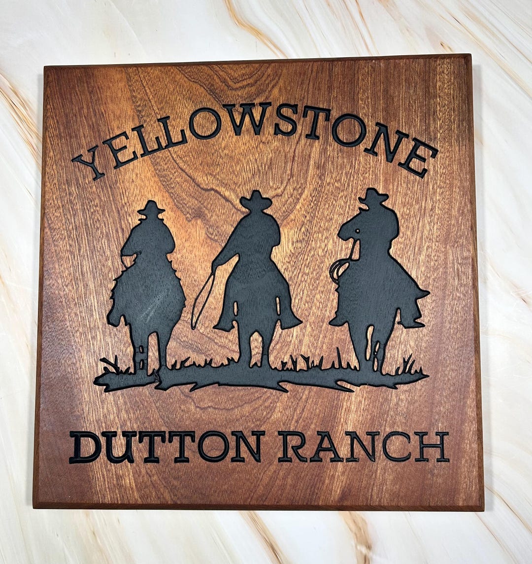 Yellowstone, Dutton Ranch, Wall Art, Pop Culture, Carved Sign ...