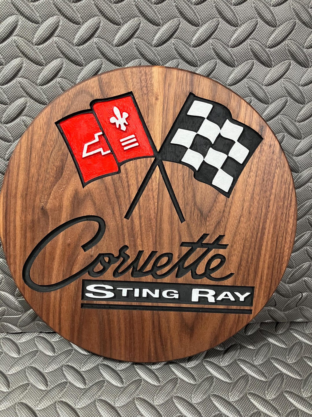 Corvette Sting Ray Classic Chevrolet Carved Plaque Car Enthusiast ...
