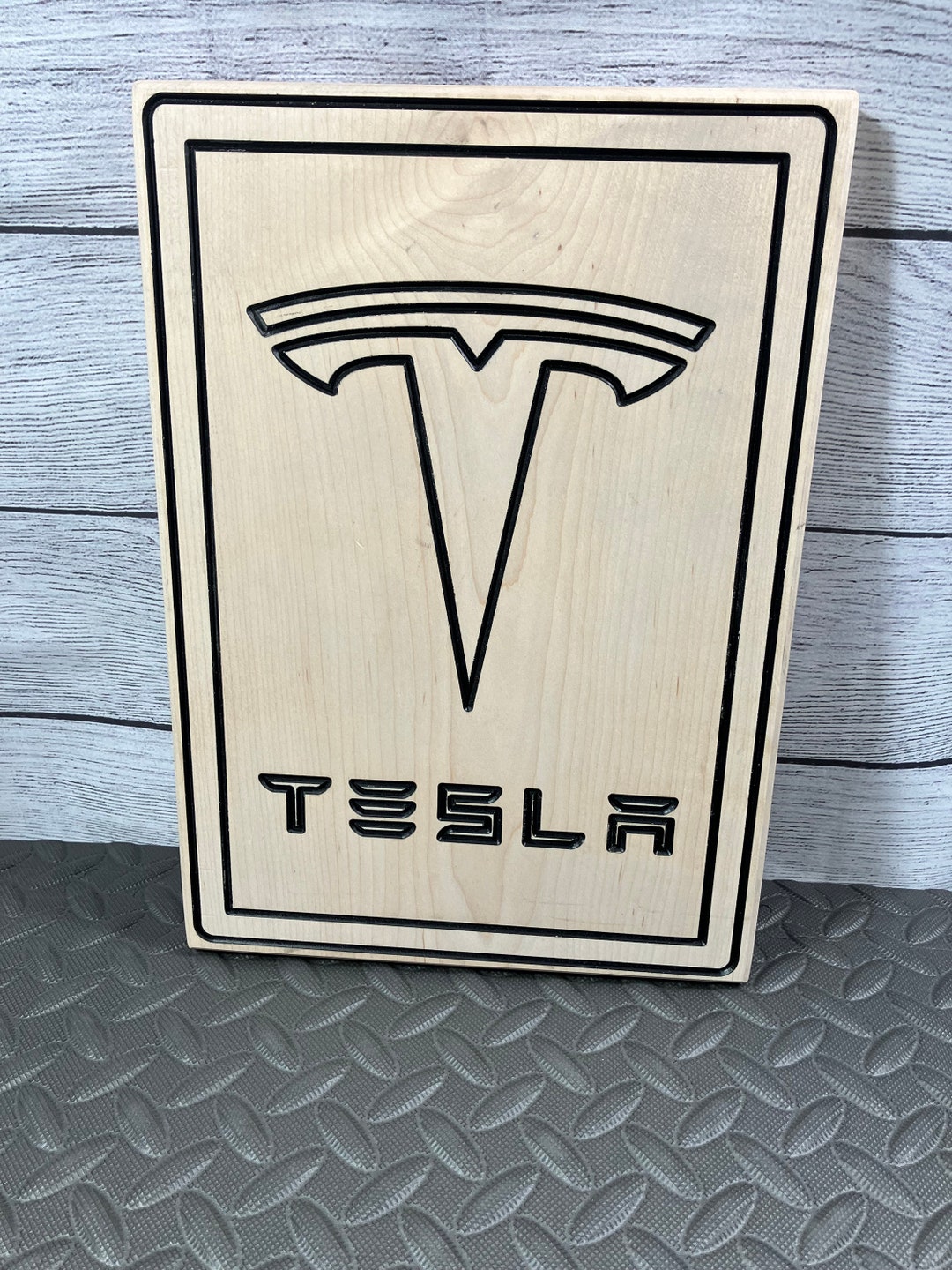 Tesla Wood Plaque Carved Wooden Sign for Tesla Owner Tesla Wall Art - Etsy