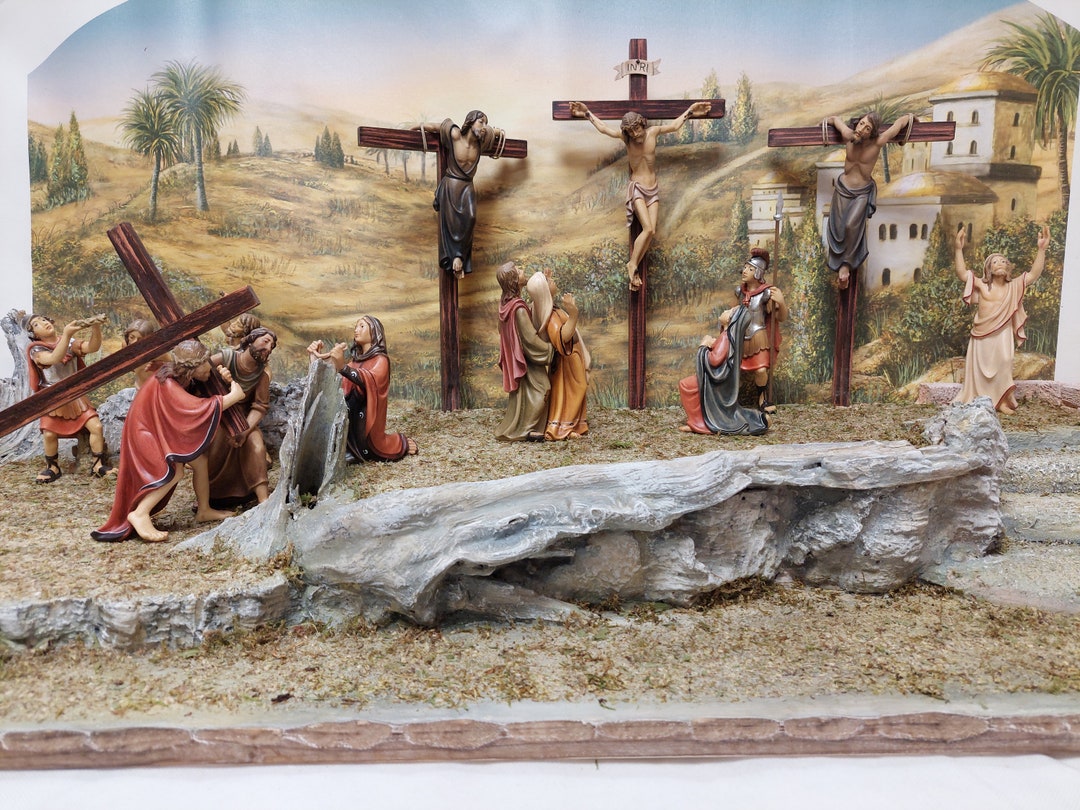 Landscape Plate Passion Nativity Scene Complete With Figures - Etsy