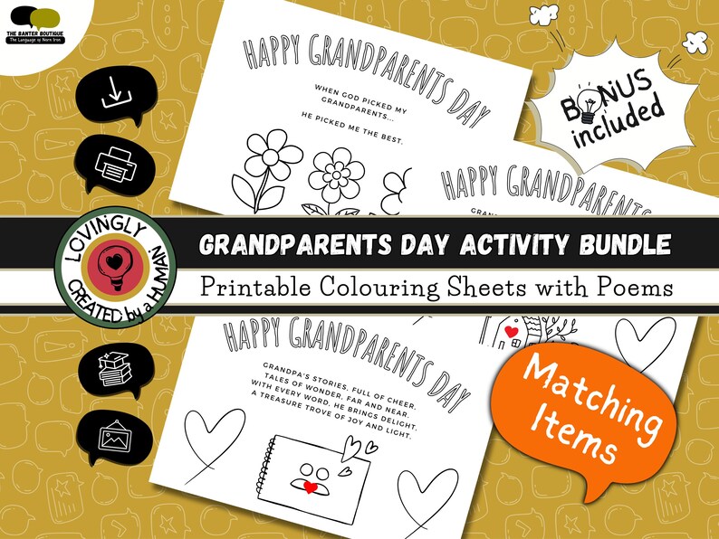 Grandparents Day Coloring Pages: Keepsake Gift (digital Download) - Etsy
