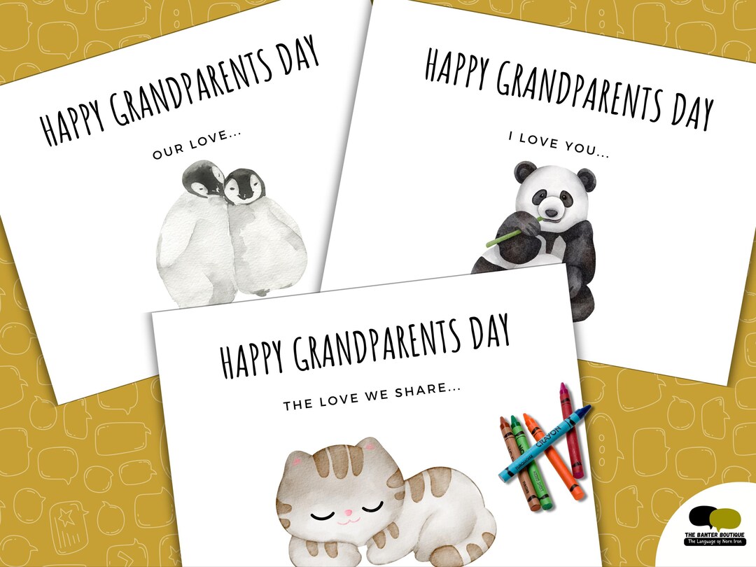 Happy Grandparents Day Printable Card Bundle | DIY Kids Craft Keepsake ...
