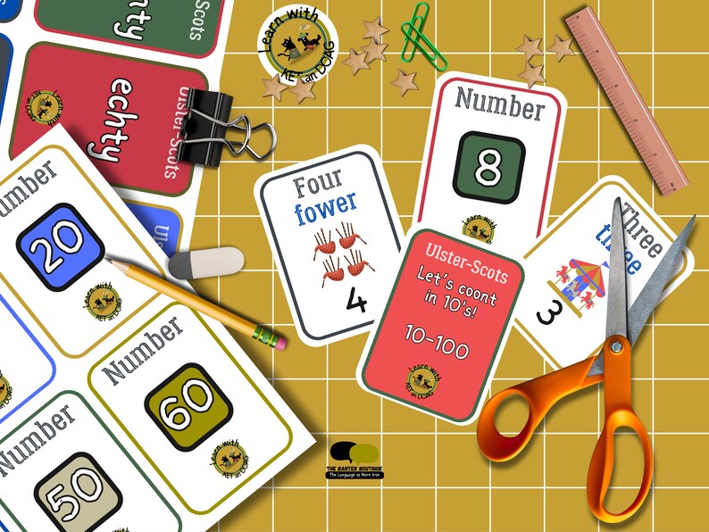 Number Flashcards Printable Unique Ulster-scots Digital Download ...
