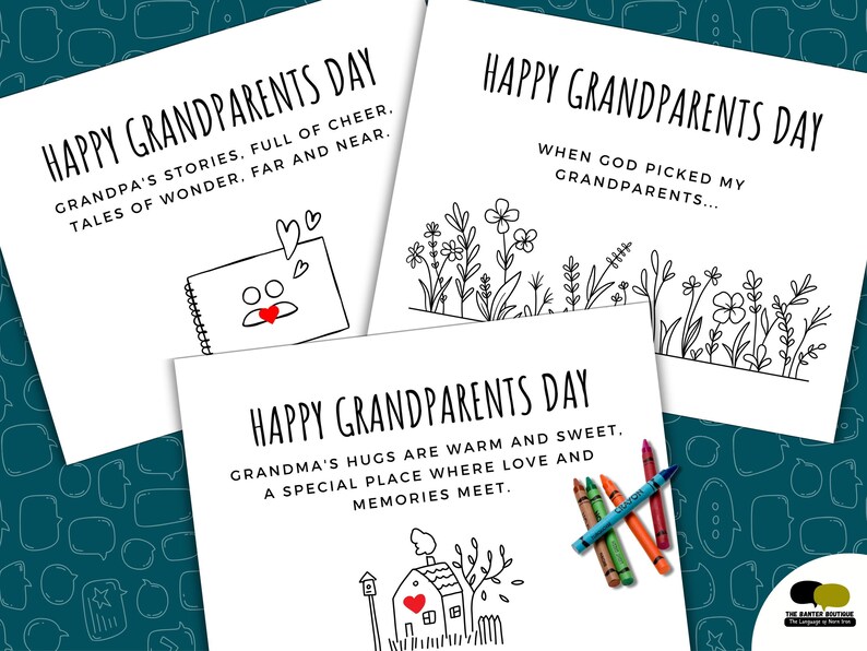 Happy Grandparents Day Greeting Card Bundle | DIY Kids Craft Keepsake ...