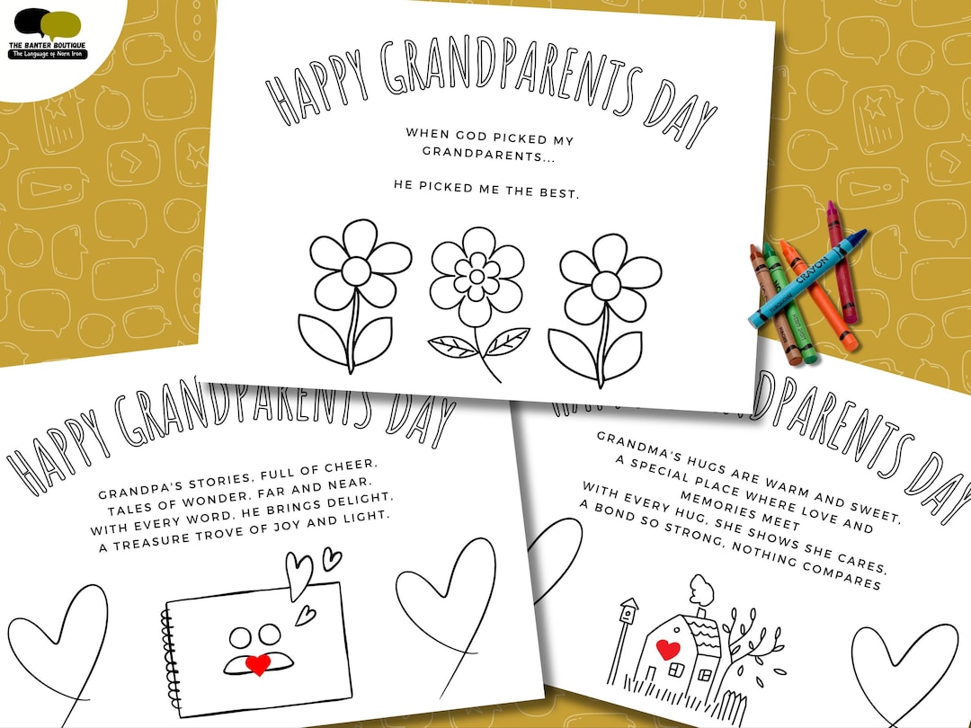 Happy Grandparents Day Colouring Sheet Bundle | Grandchildren Craft ...
