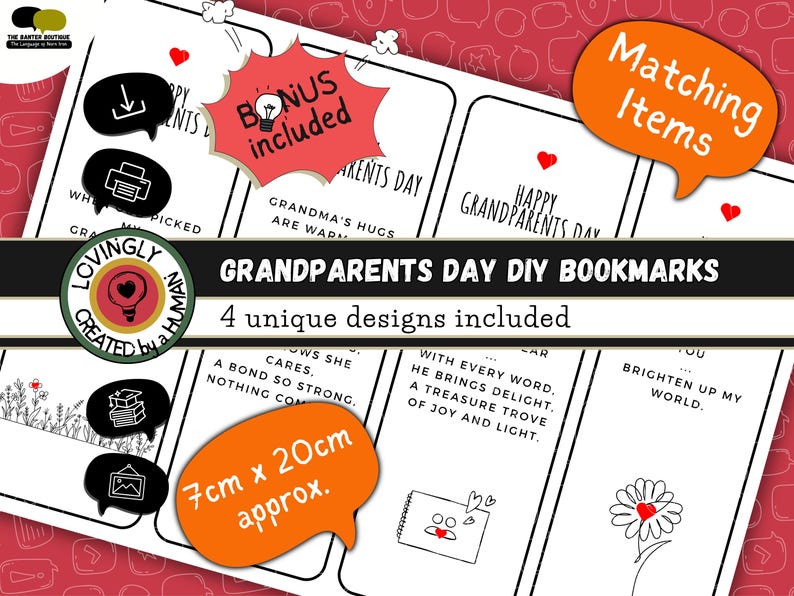 Grandparents Day Bookmark Printable: DIY Keepsake Gift (PDF) - Etsy
