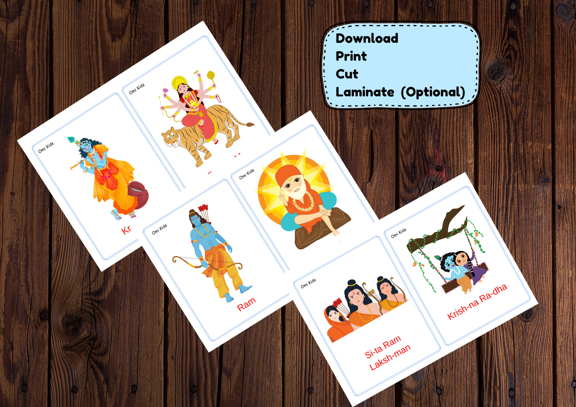 Hindu Gods Flashcards - Etsy