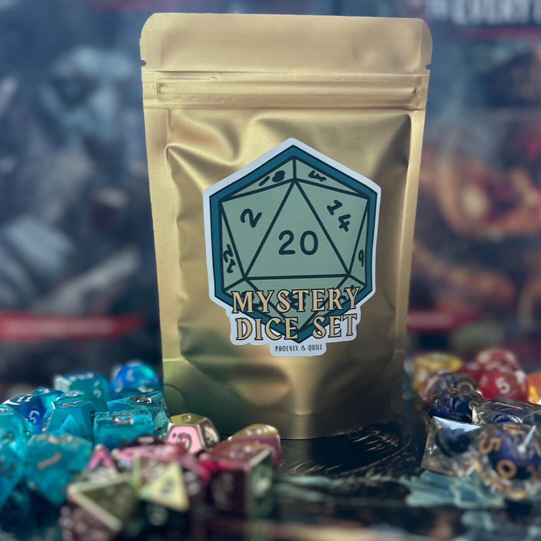 Mystery Dice Set: 7 Pc Set - Sharp Edge, Metal, Liquid Core - Etsy