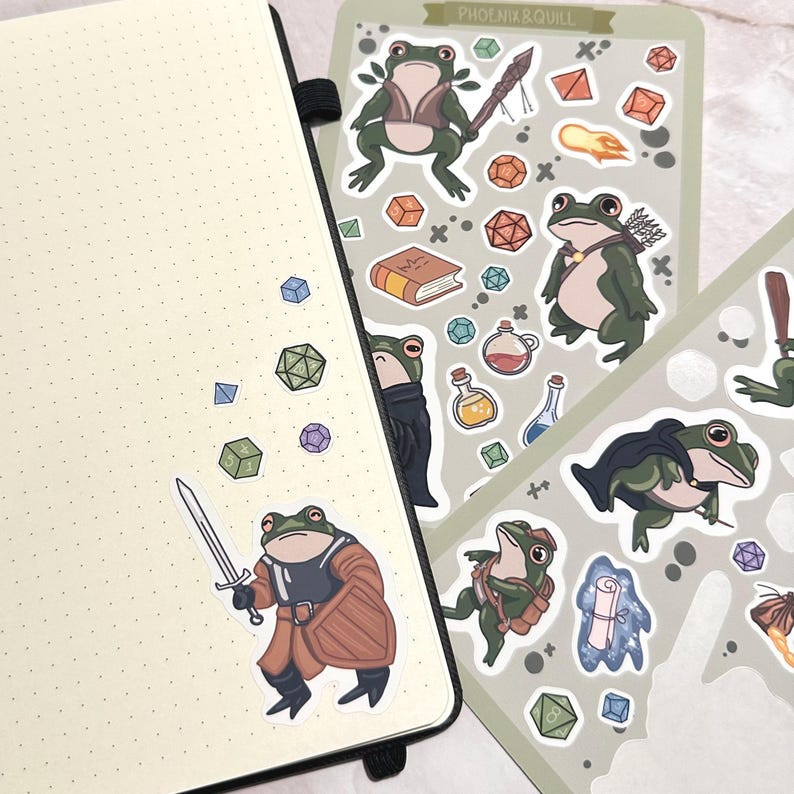 Juego de pegatinas de Adventure Toads: Dungeons & Dragons RPG - Etsy España