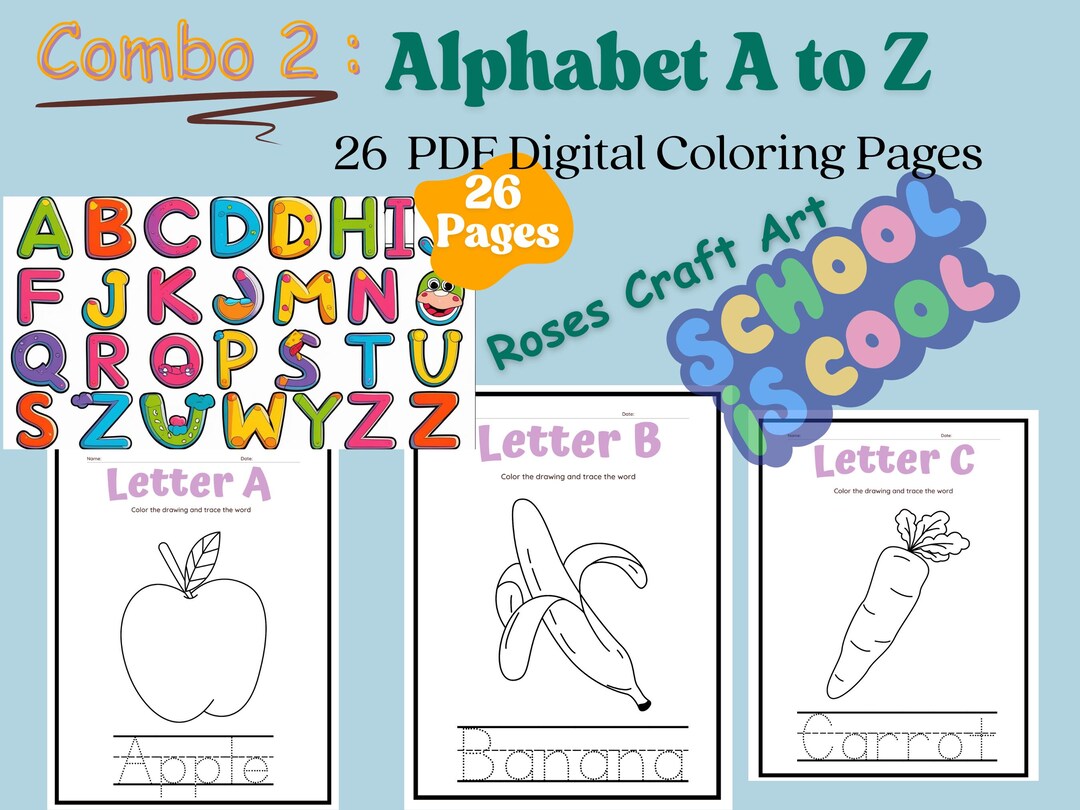 ABC Coloring Pages: Preschool Alphabet Learning (PDF Download A-Z 8 ...